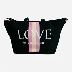 Victoria's Secret | Bags | Victorias Secret Love Tote Canvas Striped ...
